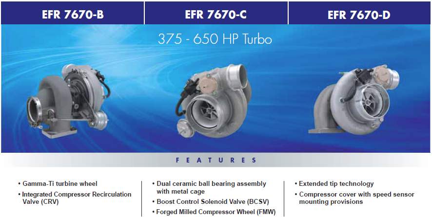 EFR 7670 375-650 HP Turbo - Turbosource